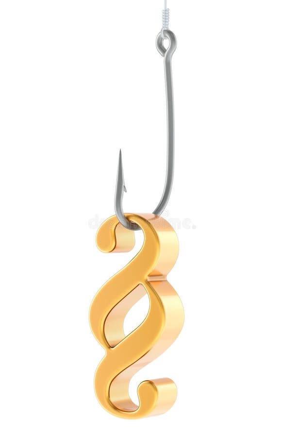 Section, Paragraph Symbol on the Hook, 3D Rendering Stock Illustration ...