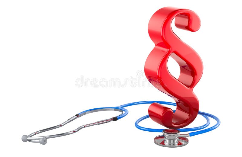 Section, Paragraph Symbol with Stethoscope. 3D Rendering Stock ...