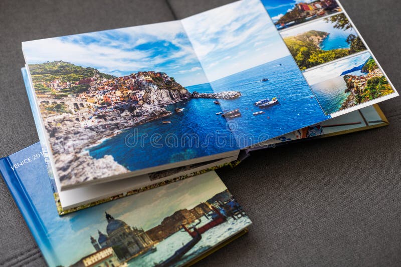 Section of Photo Book Showing Hilly Landscape Stock Photo - Image of ...