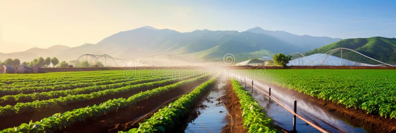 Section of the Pipeline Where Water is Distributed through a Drip ...