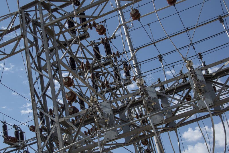 Section of a Power Grid in Abilene, Texas Stock Image - Image of wires ...