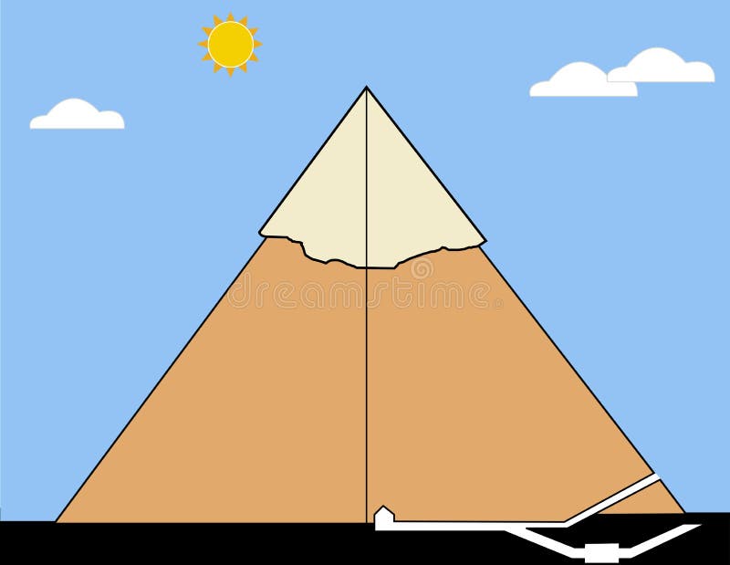 Section of a real pyramid stock vector. Illustration of inside - 7298358