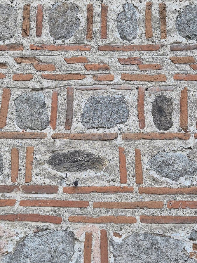 A Portion of a Roman Wall Masonry Stock Image - Image of cobblestone ...
