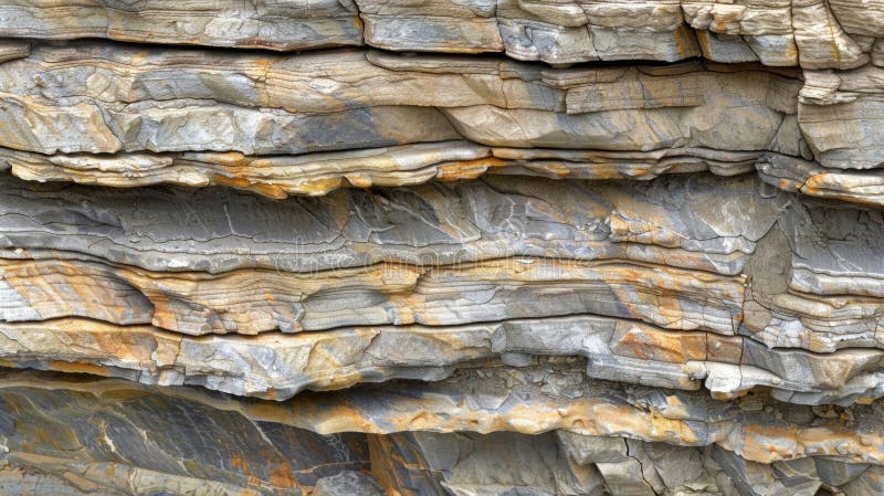 A Section of Rough Limestone Showing Striated Layers of Different ...