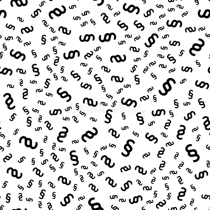 Section Signs Random Seamless Pattern. Vector Paragraph Marks ...