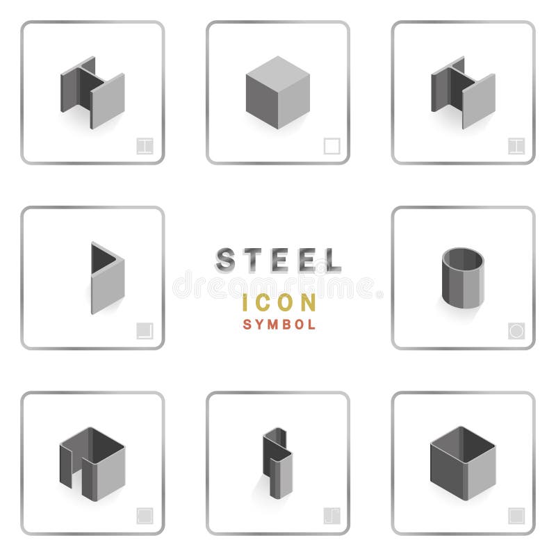 Section Steel Icon Symbol Isometric Stock Vector - Illustration of ...