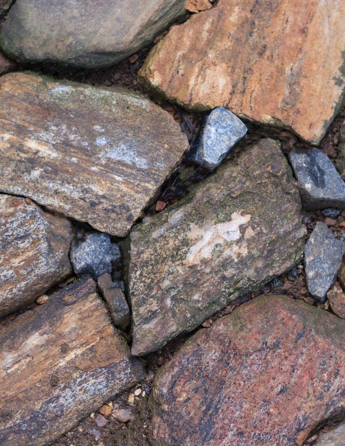 Detail Section of an Old Broken Stone Wall, Background Texture Stock ...
