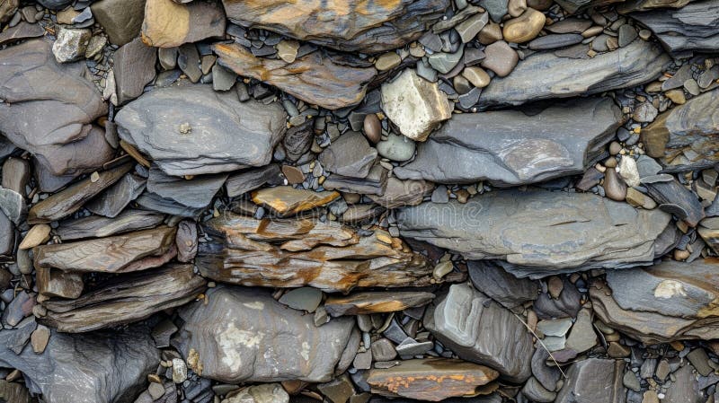 A Section of the Stream Bed with Layers of Different Sized Pebbles ...