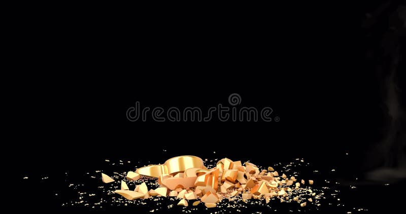 Section Symbol Falling Down and Breaking into Pieces. 3D Animation ...