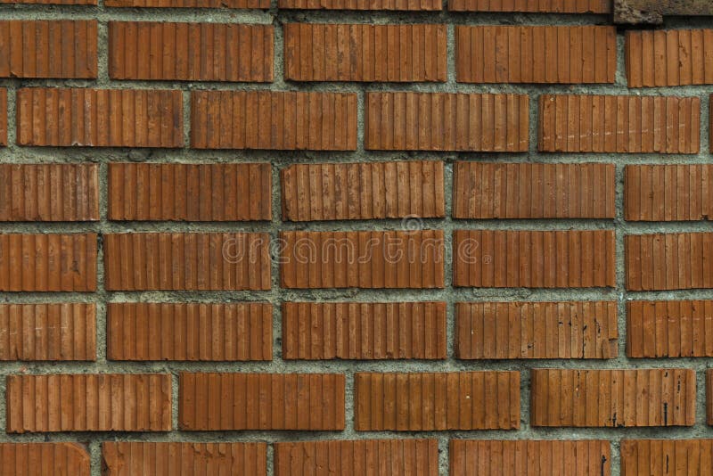 Section of the Wall with the Old Masonry of Red Brick on the Farm Stock ...