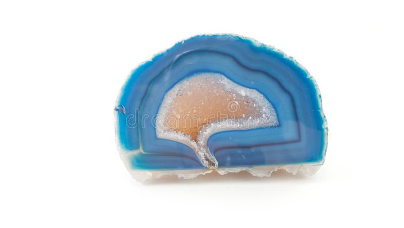 Section of a White and Blue Geode Stock Image - Image of geology ...