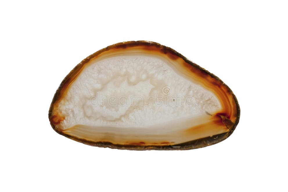 Section of a White and Orange Geode Stock Image - Image of vulcano ...