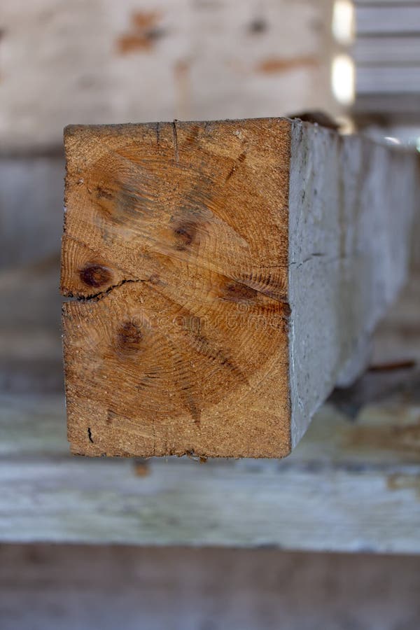 Section of the Wooden Support Beam Stock Photo - Image of background ...