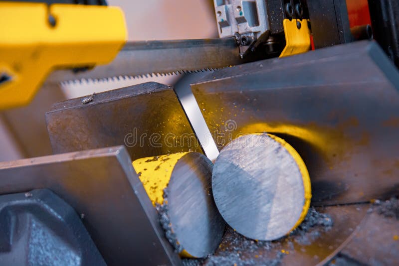 Sectional Iron Bar. Metal Cutting Machine Stock Image - Image of ...