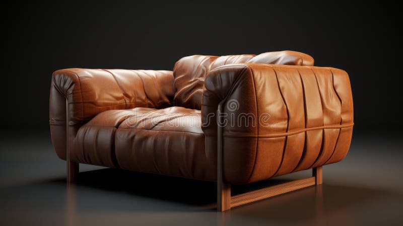 Realistic Leather Lounge Chair in 3d with Naturalistic Textures Stock ...