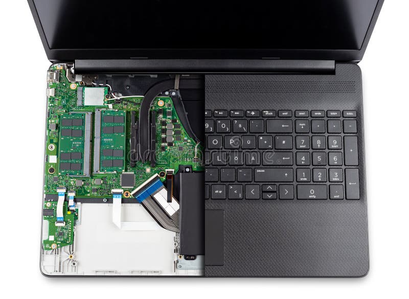 Modern Desktop Computer Hardware Components on Wood Desk Table ...