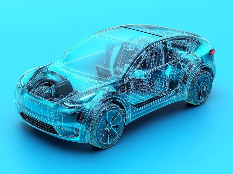 A Sectional View of the EV Chassis, Revealing the Battery Pack Stock ...