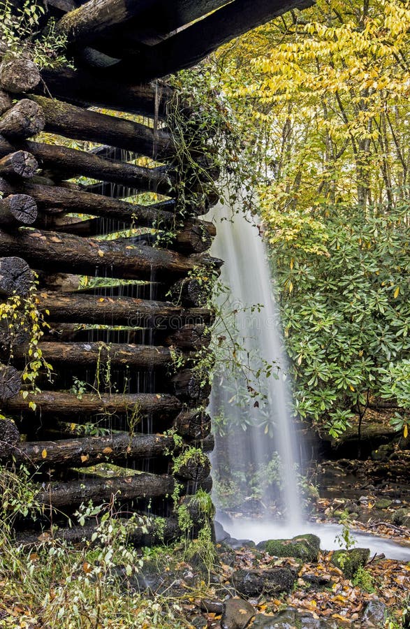 Sections of Mingus Mill in Fall, Just Outside Cherokee. Stock Photo ...