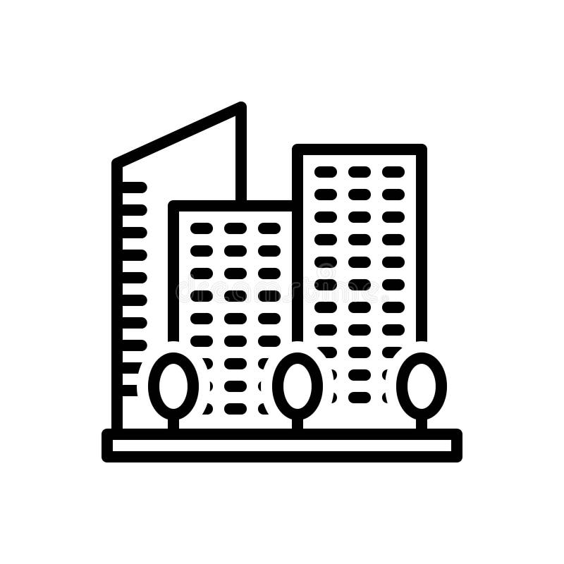 Black Line Icon for Sector, Department and Region Stock Illustration ...