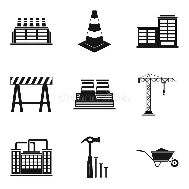 Sector Icons Set, Simple Style Stock Vector - Illustration of business ...