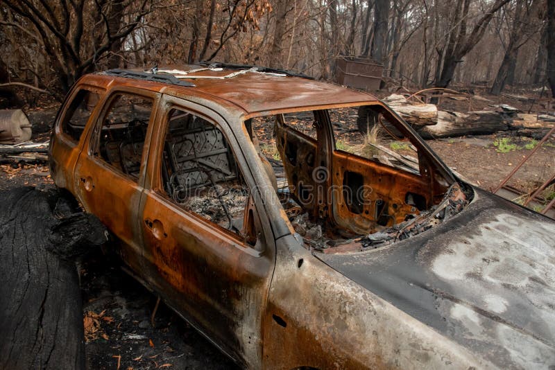 Secuelas De Incendios Forestales En Australia Una Chimenea Solitaria