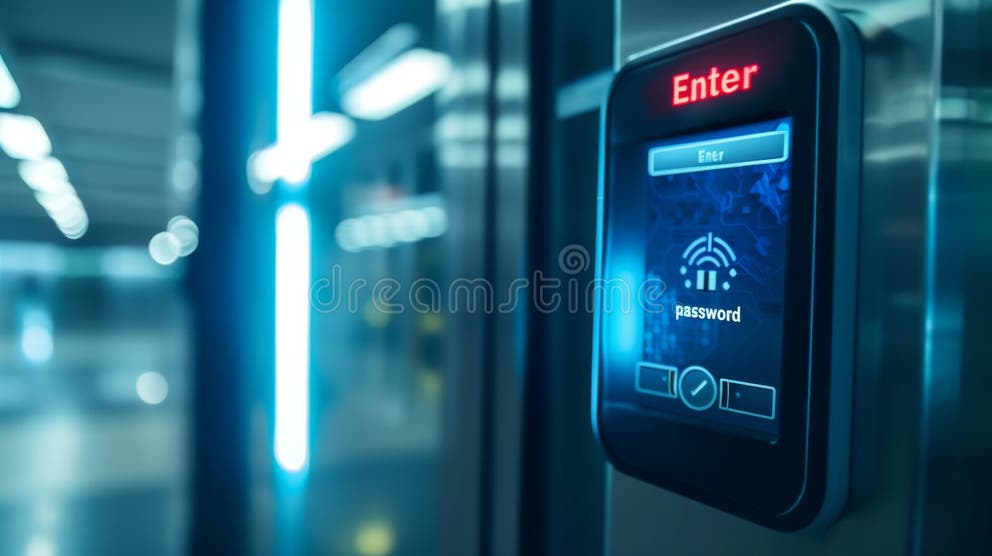 Secure Access Control System with Biometric Verification Stock Photo ...