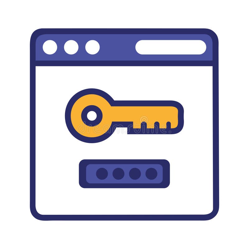 Secure Access Key Icon stock vector. Illustration of network - 359280003