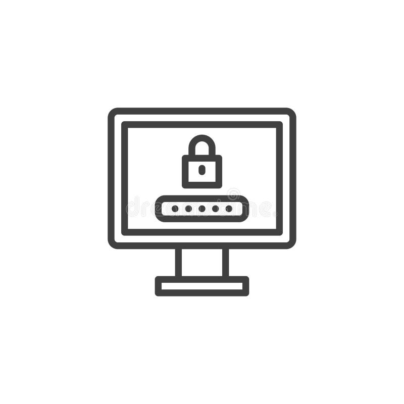 Secure Access line icon stock illustration. Illustration of editable ...