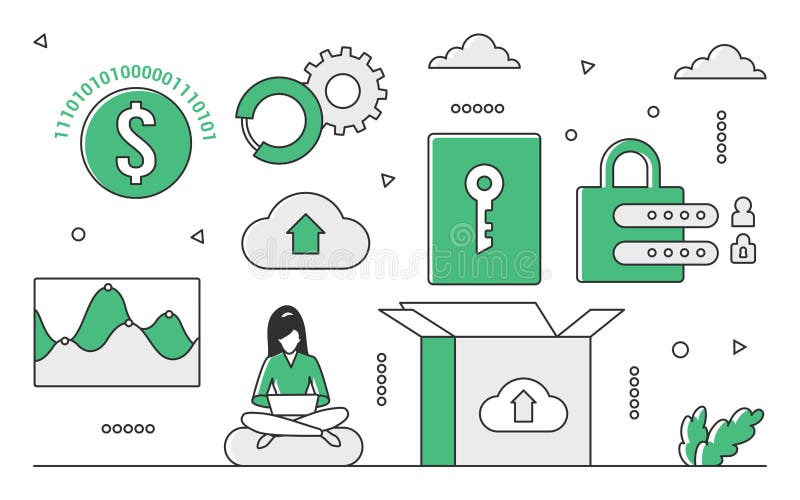 Secure access login stock vector. Illustration of data - 263951576