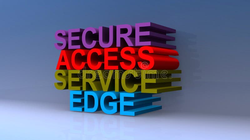 Secure Access Service Edge on Blue Stock Illustration - Illustration of ...