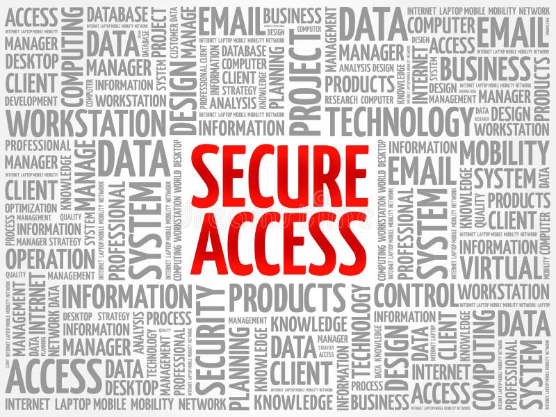 Secure Access Word Cloud Collage Stock Illustration - Illustration of ...