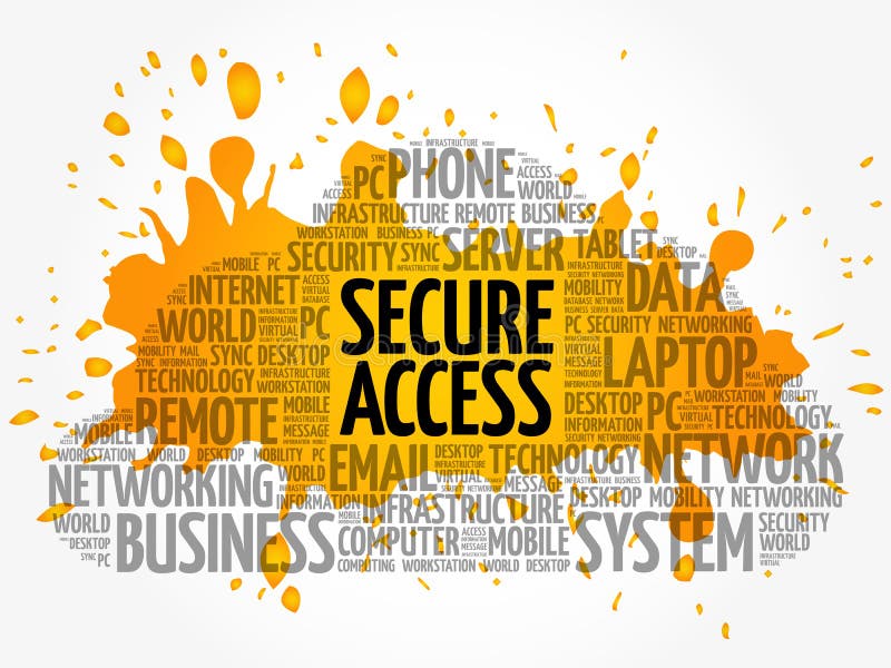 Secure Access Word Cloud Collage Stock Illustration - Illustration of ...