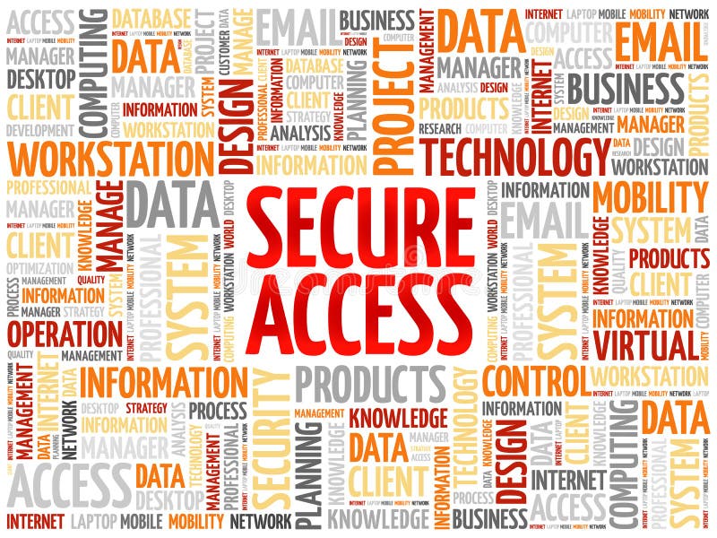 Secure Access word cloud stock illustration. Illustration of protect ...