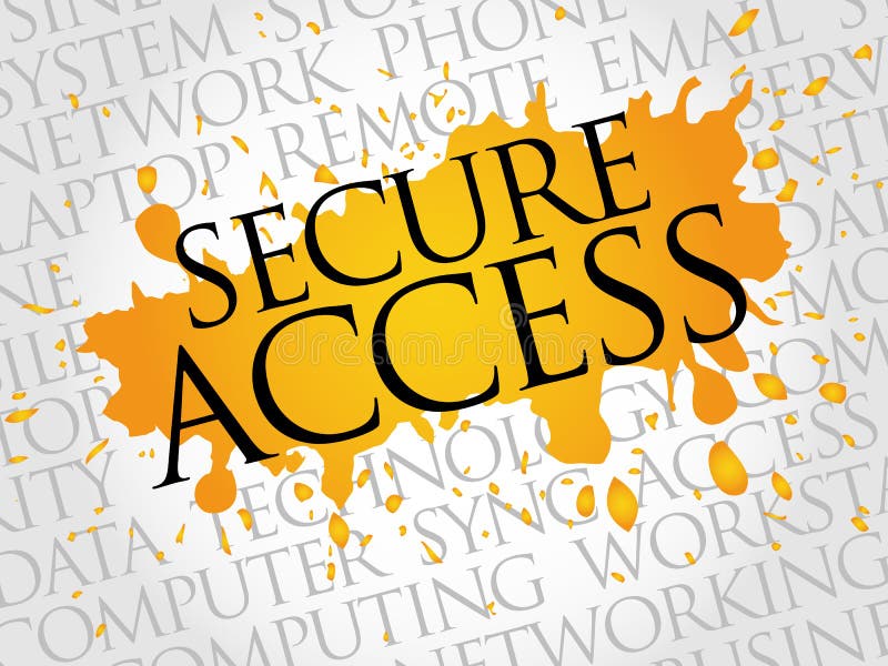 Secure Access Word Cloud Collage Stock Illustration - Illustration of ...
