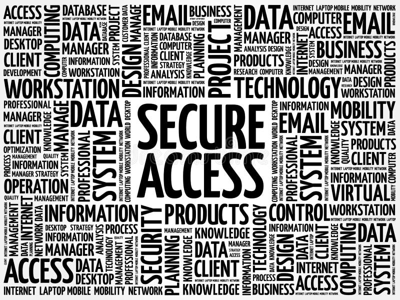 Access word cloud stock illustration. Illustration of protect - 202900581