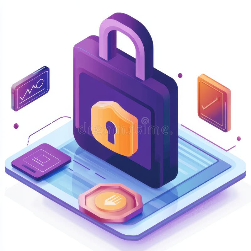 Secure Account Authentication: a Lock on a Tablet Surrounded by Digital ...