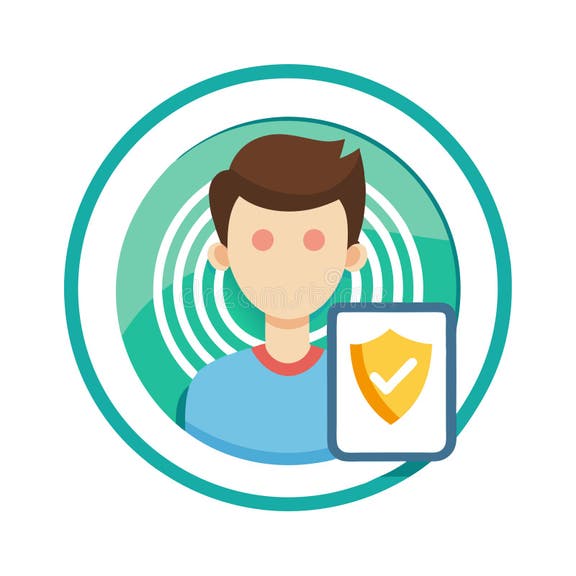 Secure Account Authentication with User and Shield Icon in a Circle ...