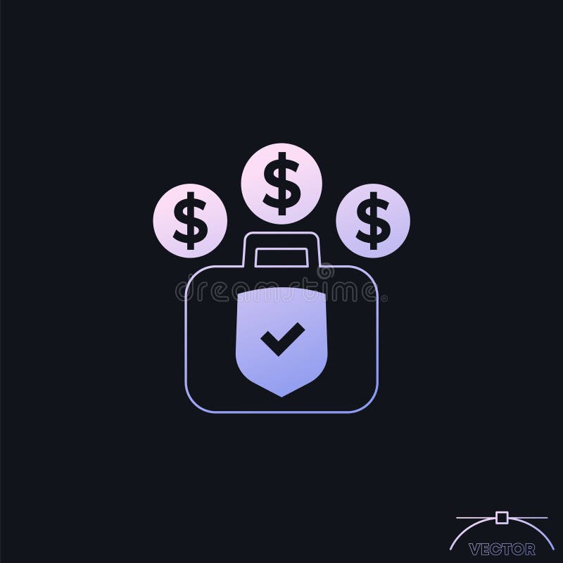 Secure Assets Icon, Portfolio Insurance Vector Stock Illustration ...