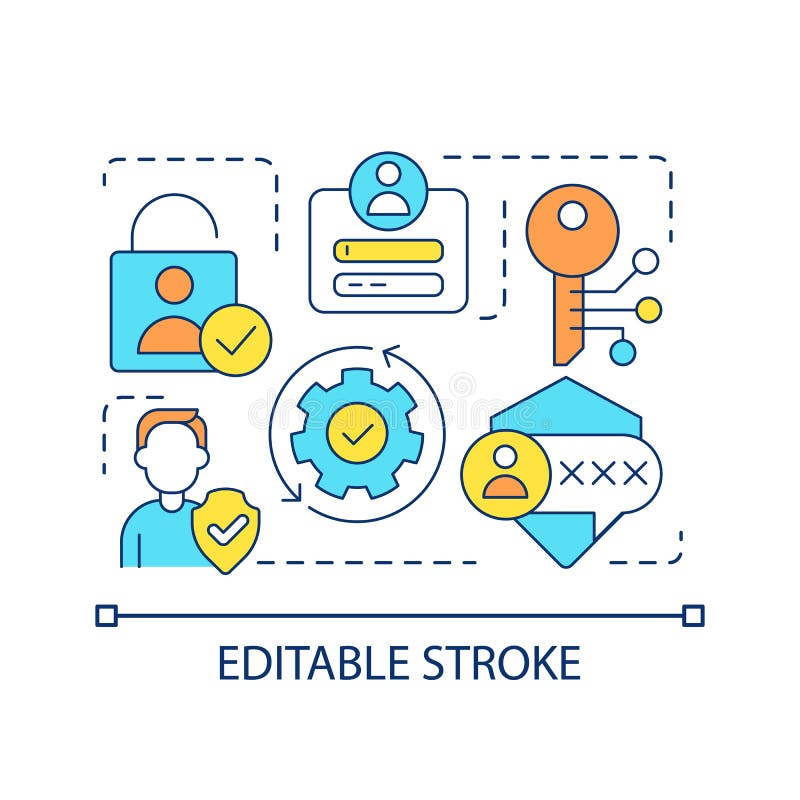 Secure Authentication Concept Icon Stock Vector - Illustration of ...