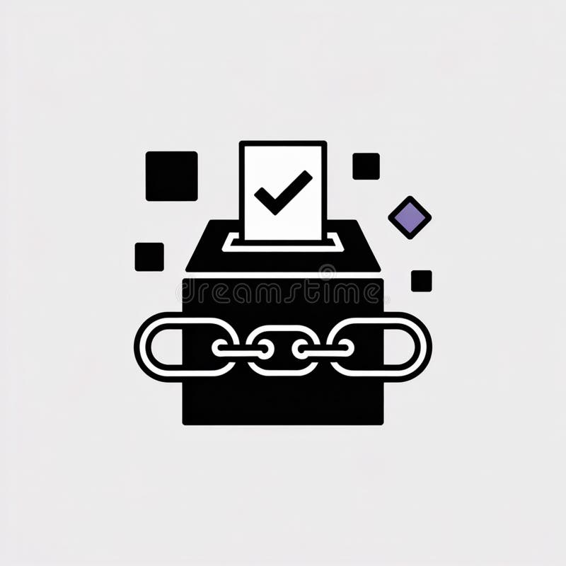 Secure Ballot Box Icon Minimalist Vector Illustration Black and White ...