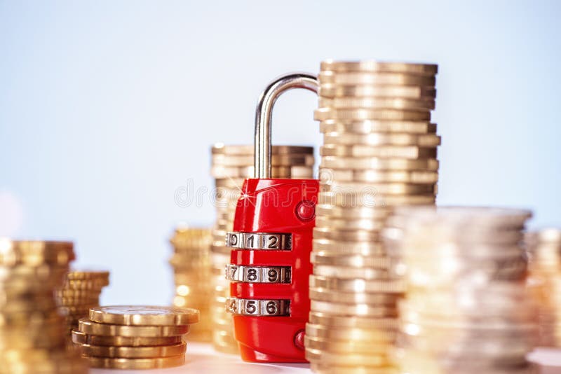 Combination Lock for a Secure Banking Stock Photo - Image of ...