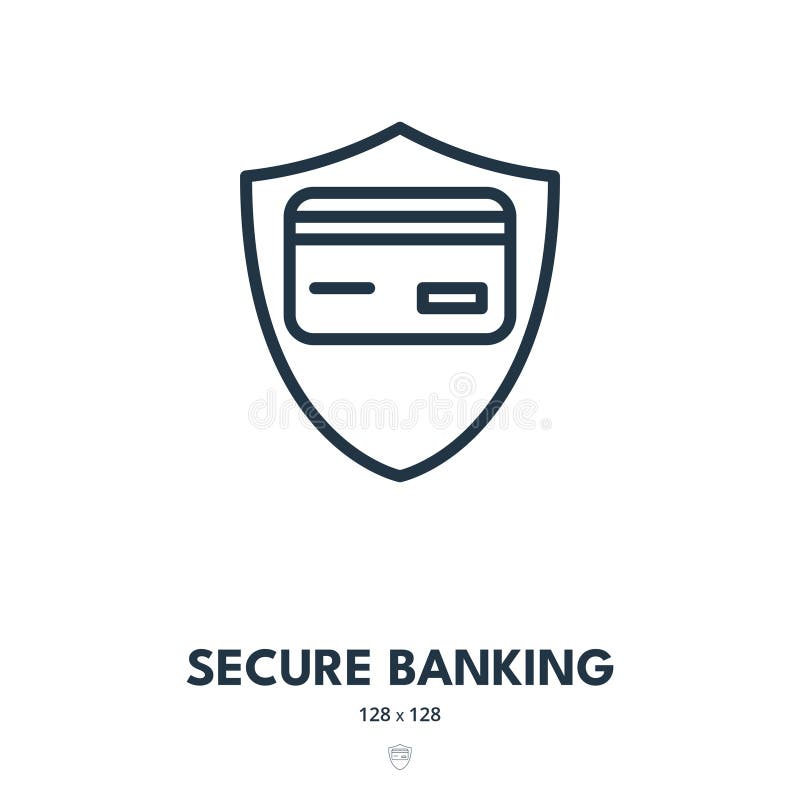 Secure Banking Icon. Security, Money, Finance. Editable Stroke. Vector ...