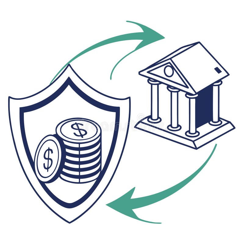 Secure Banking and Money Transfer Icon â€ Financial Safety Vector ...