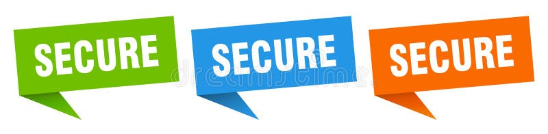 Secure Banner. Secure Speech Bubble Label Set Stock Vector ...