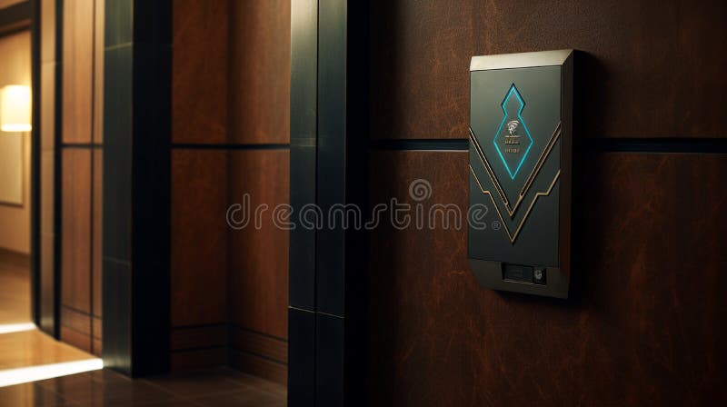 A Secure Biometric Access Panel Near the Entrance of an Executive Suite ...