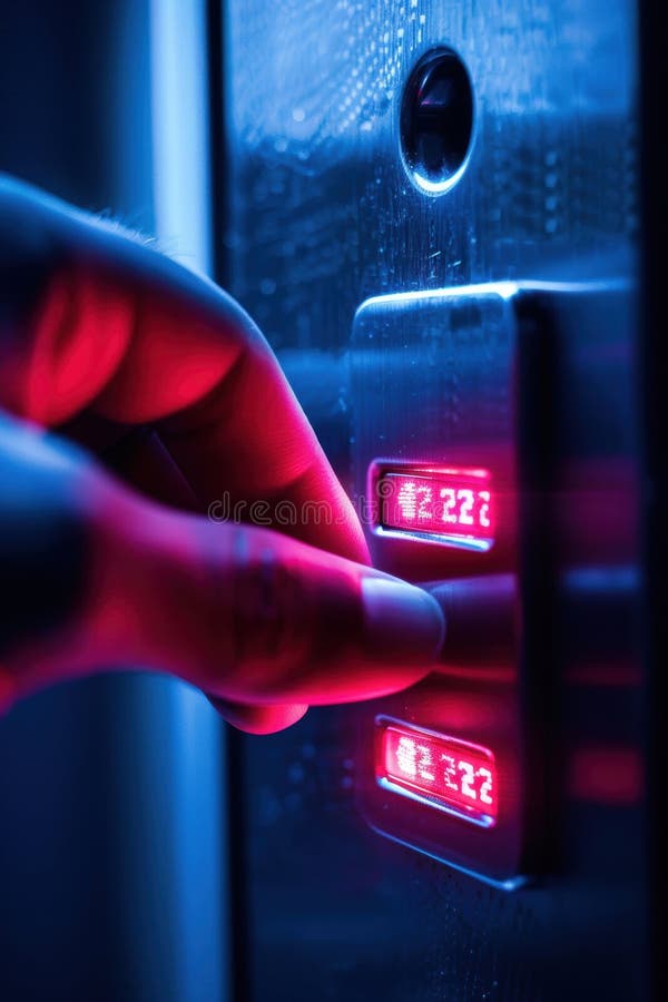 Secure Biometric Keypad Corporate Safe Illuminated Passcode Entry Stock ...