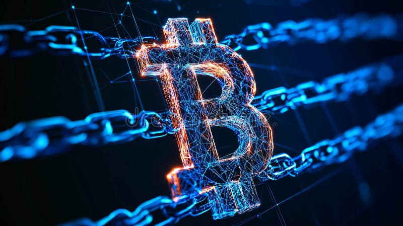 Secure Bitcoin Cryptocurrency Blockchain Technology Concept Digital ...