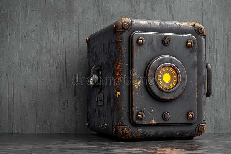 Secure Black Safe with Combination Lock for Money Savings on Gray ...