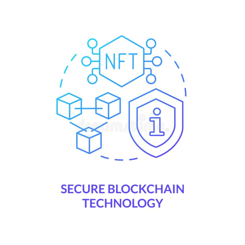 Blockchain Blue Gradient Concept Icon Stock Vector - Illustration of ...