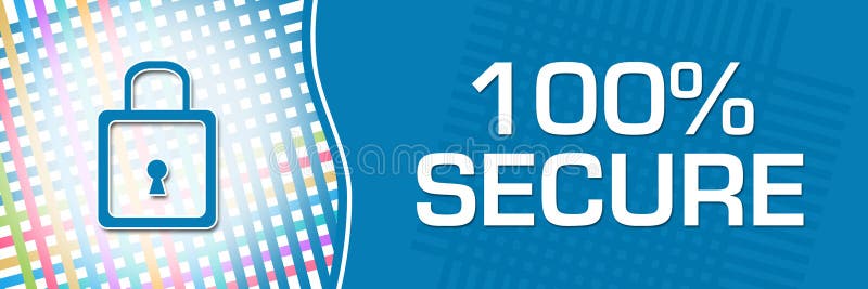 Secure Blue Left Grid Horizontal Stock Illustration - Illustration of ...